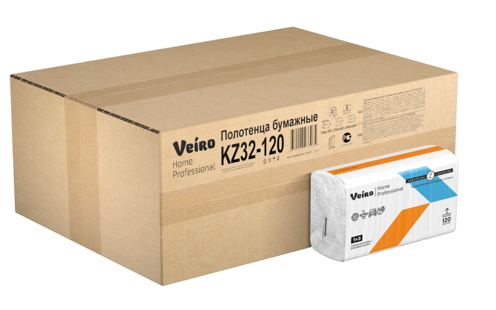 Купить бумажные полотенца в пачках KZ32-120SP Home Veiro Professional